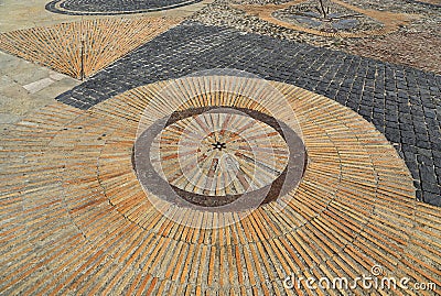 Pavement With Concentric Pattern. Patterned Floor Walkway In The Park ...