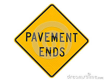 Pavement Ends Warning Road Sign Royalty-Free Stock Photo ...