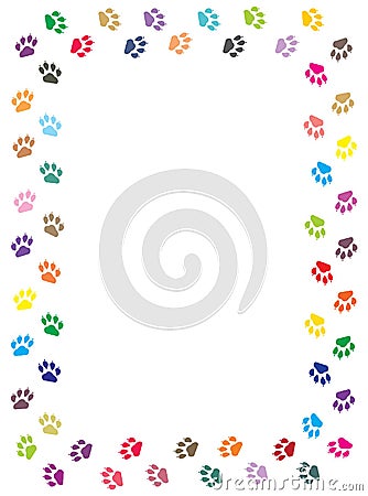 Paw prints border stock vector. Illustration of clipart - 6936239