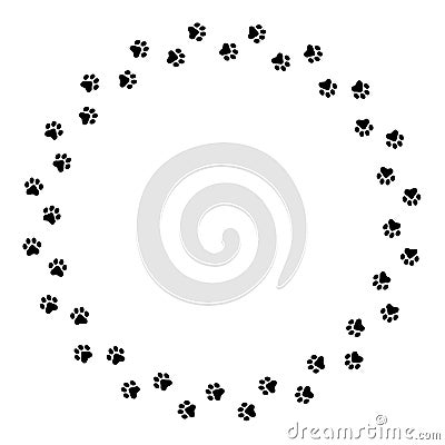 Paw Prints Border Vector Illustration | CartoonDealer.com #6936244