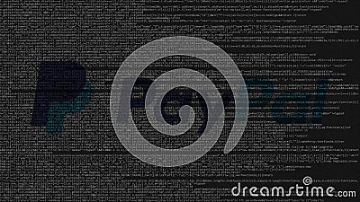 PayPal Logo Made of Source Code on Computer Screen. Editorial Loopable Animation Stock Footage ...