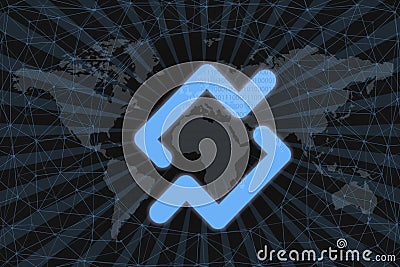 PayPie PPP Abstract Cryptocurrency. With A Dark Background And A World ...