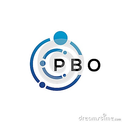 PBO Letter Technology Logo Design On White Background. PBO Creative ...