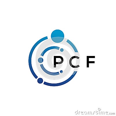 PCF Letter Technology Logo Design On White Background. PCF Creative ...