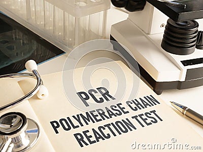 PCR Test Or Polymerase Chain Reaction Test Is Shown Using The Text ...
