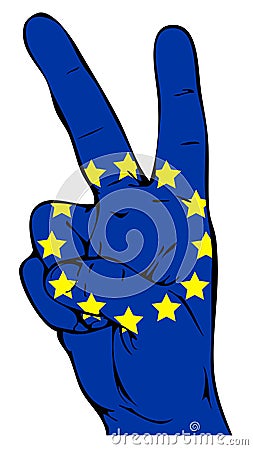 Peace Sign Of The Flag Of The European Union Royalty Free Stock Photo ...