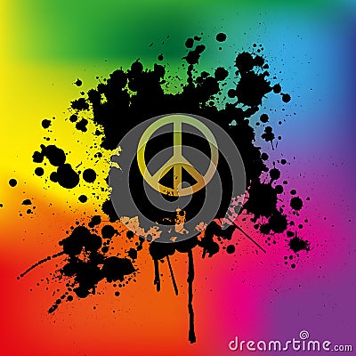 Peace Sign On Rainbow Background Royalty Free Stock Photo - Image: 28627165