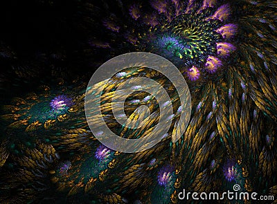 Peacock Feathers Fractal Stock Photo - Image: 4131590