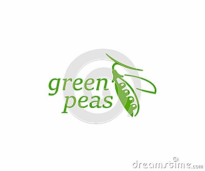 Peas In A Pod Logo Design. Fresh Green Peas Vegetable Vector Design ...