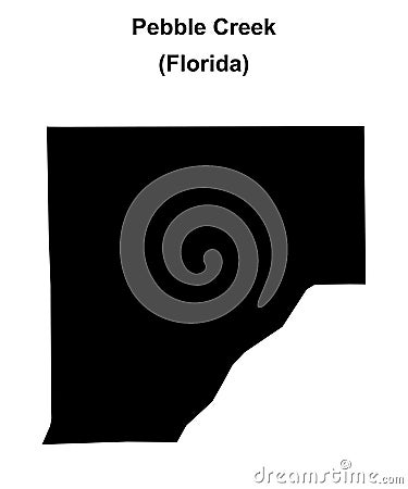 Pebble Creek Outline Map Vector Illustration | CartoonDealer.com #357255584