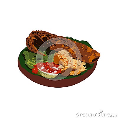 Pecel Lele Indonesian Food Design Vector | CartoonDealer.com #240961141