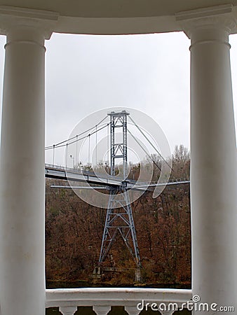 Bridge Support In Frame Of White Columns Of Belvedere Stock Photo ...