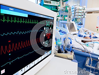 Pediatric ICU With ECG Monitor Stock Photos - Image: 30933643
