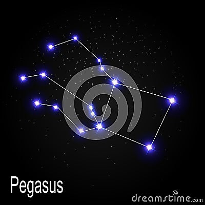Pegasus Constellation With Beautiful Bright Stars Stock Vector - Image ...