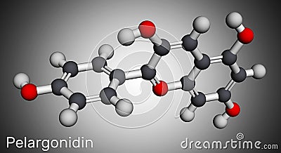 Pelargonidin Molecule. It Is Anthocyanidin Cation, Plant Pigment ...