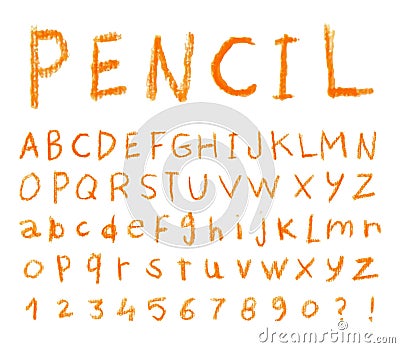 Pencil Font Hand Drawn. Vector Illustration Stock Vector - Image: 52812871