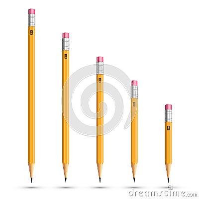 Pencils Various Length Stock Vector - Image: 42359337