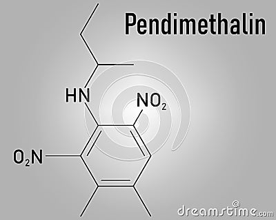 Pendimethalin Dinitroaniline Class Herbicide Molecule. Skeletal Formula ...