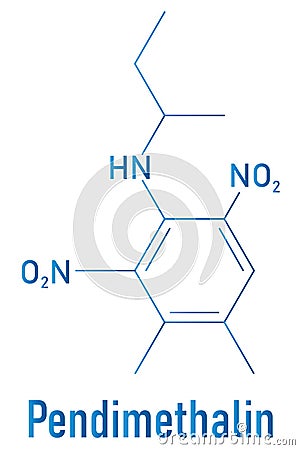 Pendimethalin Dinitroaniline Class Herbicide Molecule. Skeletal Formula ...