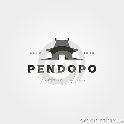 Pendopo Traditional House Of Java Logo Vector Vintage Symbol ...
