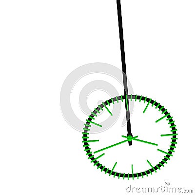 Pendulum With Green Clock Face. 3D Rendering Royalty-Free Stock ...