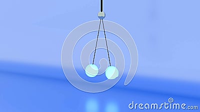 Pendulum of Two Balls. Design. Animation with Two Balls on Ropes ...