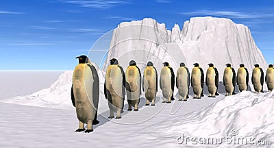 Penguins Walking Royalty Free Stock Images - Image: 2416559