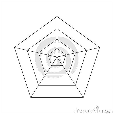 Pentagon Diagram Divided On Equal Segments. Statistics Or Analytics ...