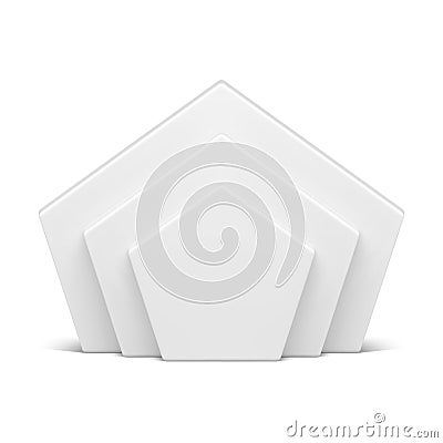 Pentagonal Platform Level Geometric Wall Basic Foundation Element Front ...