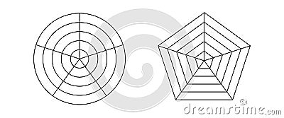Pentagonal And Round Grid Diagram Vector Illustration | CartoonDealer ...