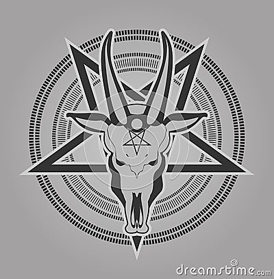 Pentagram Symbol Goat Vector Illustration | CartoonDealer.com #71094272