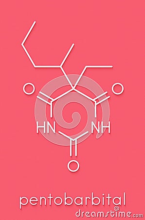 Pentobarbital Pentobarbitone Barbiturate Sedative, Chemical Structure ...