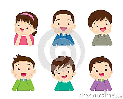 People Character Resting Chin On Hands Thinking With Hand On Chin ...