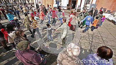 People Dance in a Circle stock video. Video of hold, ethno - 64549559