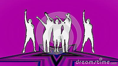 People Dancing Hand Draw Digital Art Animation Stock Footage - Video of ...