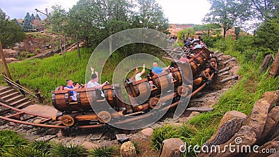 People Having Fun Seven Dwarfs Mine Train Roller Coaster at Magic ...
