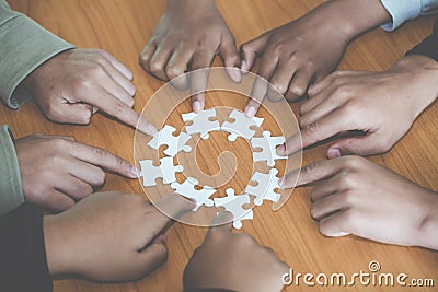 People Helping In Assembling Puzzle, Cooperation In Decision Making ...