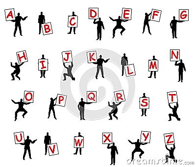 People Holding Letters Of Alphabet Stock Images - Image: 4463164