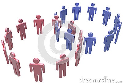 People Join Merge Social Two Circles Royalty-Free Stock Image ...