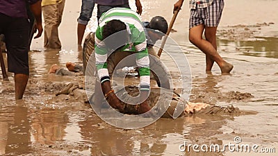 People Preparing for Mud Bathing Nature Field Spa Stock Footage - Video ...