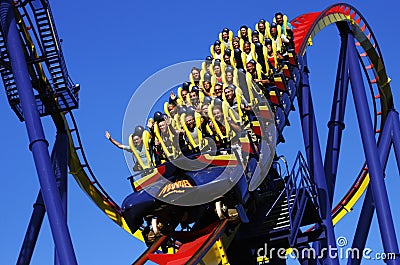 People Riding Roller Coaster Editorial Photography - Image: 16444247