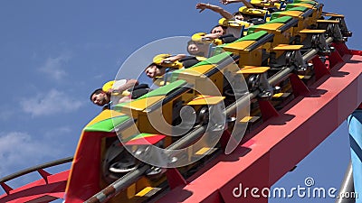 People Riding on Roller Coaster Stock Footage - Video of person, wheels ...