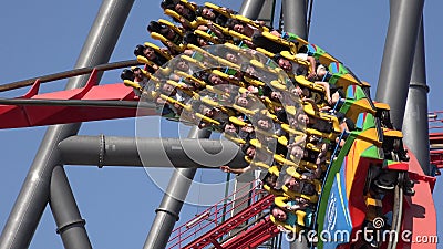 People Riding on Roller Coasters Stock Video - Video of wheeled ...