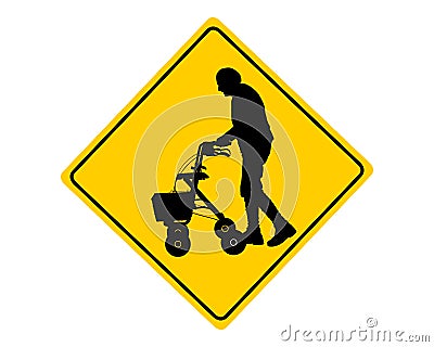 People With Rollator Warning Sign Stock Illustration | CartoonDealer ...