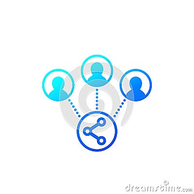 People Sharing Icon On White Vector Illustration | CartoonDealer.com ...