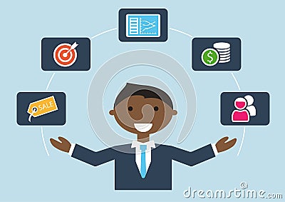 People At Work: Illustration Of Sales Expert Or Sales Manager Stock ...