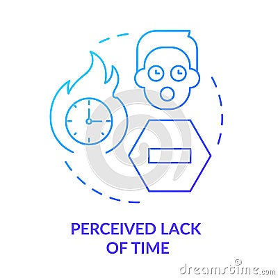 Perceived Lack Of Time Blue Gradient Concept Icon Vector Illustration ...