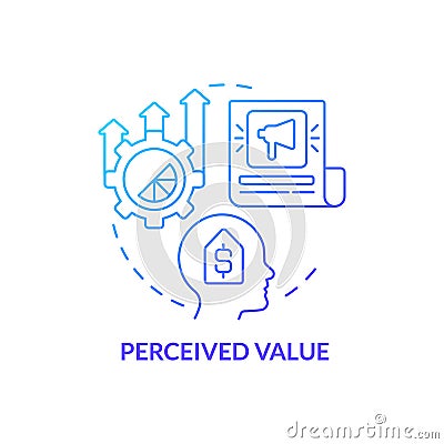 Perceived Value Blue Gradient Concept Icon Cartoon Vector ...