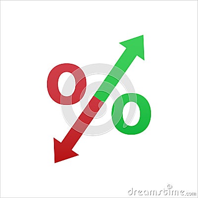 Percent Symbol Market Increase Growth And Decrease Icon. Vector Illustration | CartoonDealer.com ...