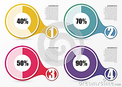 Percentage Diagram Presentation Design Elements. Infographics. Vector ...